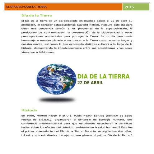 Día de la tierra | PDF