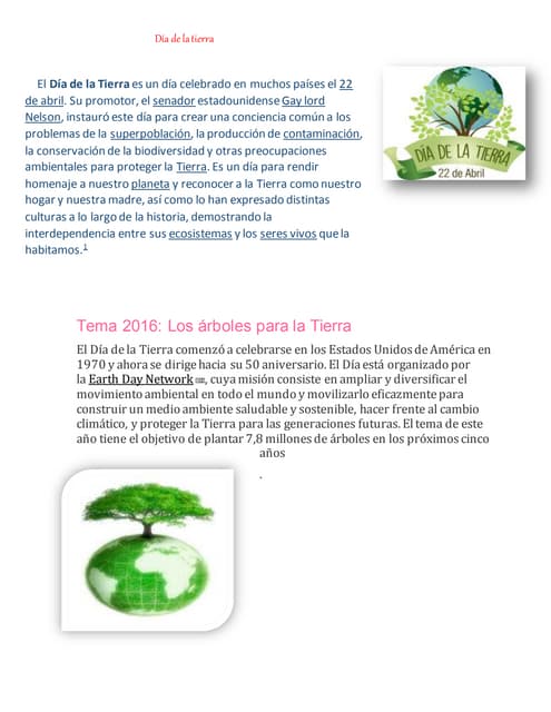 Dia mundial de la tierra | PPTX | Environment | Science