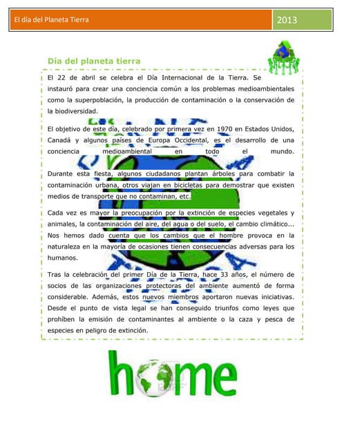 Dia del planeta Tierra | PDF