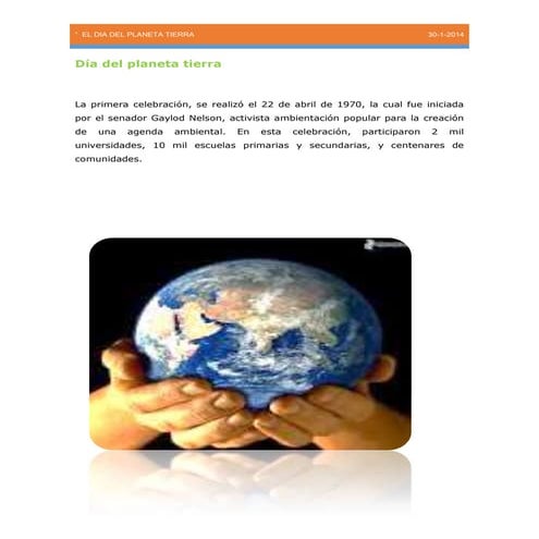Día del planeta tierra | DOCX