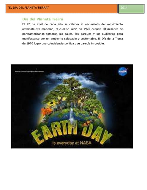 El dia del planeta tierra camila roldán espinoza | PDF