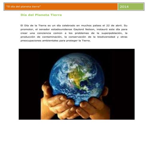 Dia del planeta tierra | DOCX