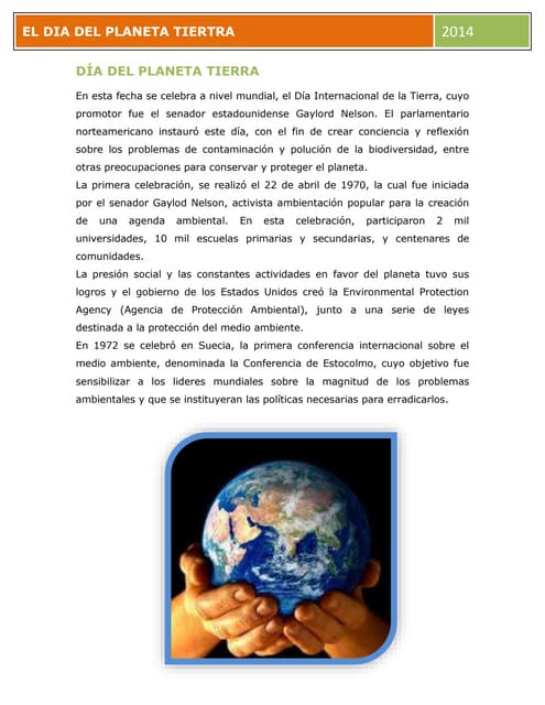 Dia del planeta tierra | PDF