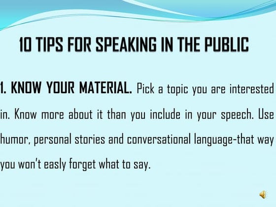 Public Speaking Tips | PDF