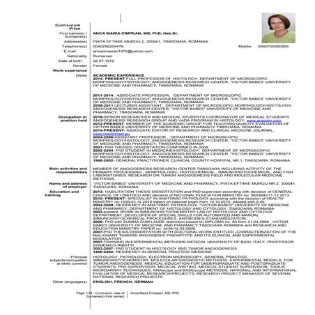CV cimpean 2016. UPDATED | PDF