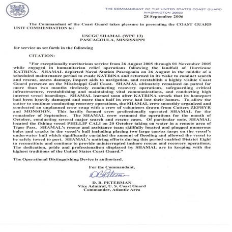 SHAMAL Unit Commendation0001 | PDF
