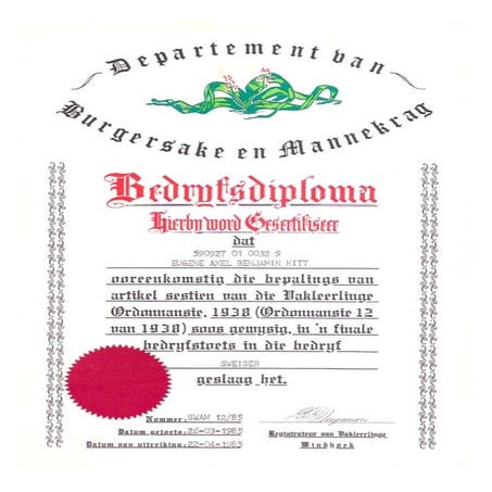 Trade Test Certificate | PDF