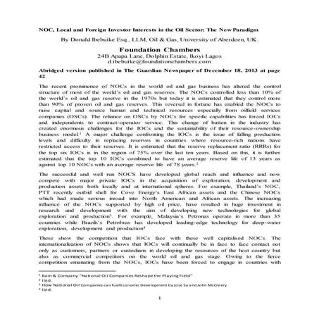 Impacts of Unconventional Oil & Gas on IOC and NOC Relationships ...