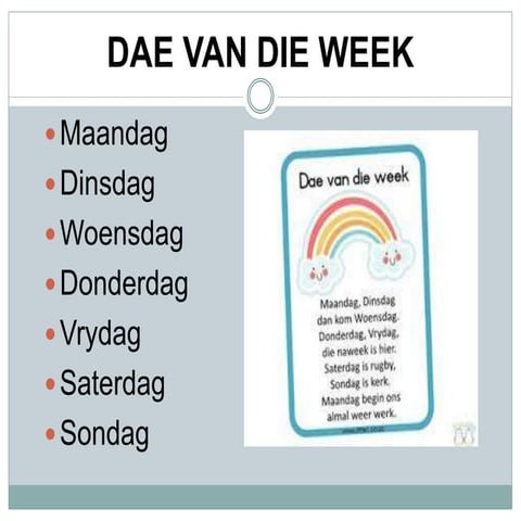 Dae van die week | PPTX