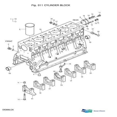 Daewoo doosan dx300 lca crawler excavator parts catalogue manual | PDF