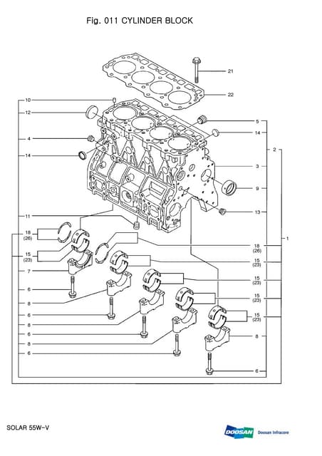 Daewoo doosan solar 035 mini crawler excavator parts catalogue manual ...