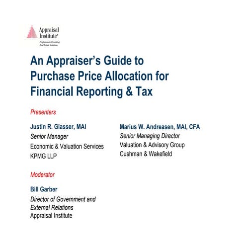 FASB 2014 An Appraiser's Guide To Purchase Price Allocation -Final | PDF