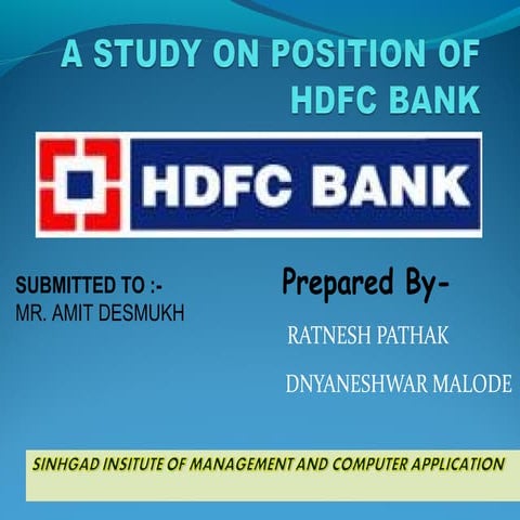 EADR HDFC | PPT | Business Banking & Finance | Business