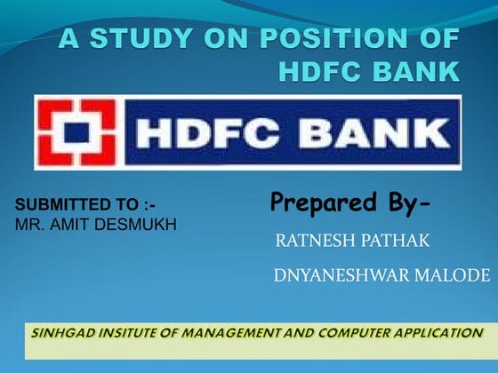 Hdfc bank ppt | PPTX