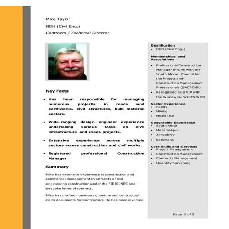 Mike Taylor - CV -REV1 | PDF