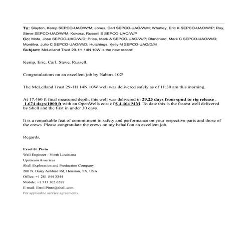 Record well for Shell | DOC