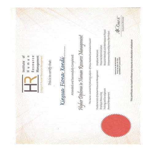 Cert of Successful completion- IHRM | PDF