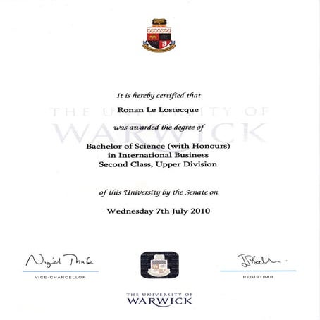 Warwick diploma | PDF