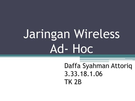 Jaringan Wireless Ad-Hoc | PPT