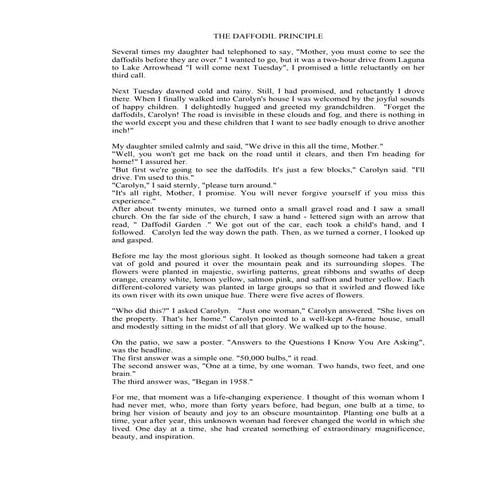 The daffodil principle | PDF
