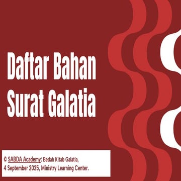Daftar Bahan Kelas Bedah Kitab Galatia BKG | PDF