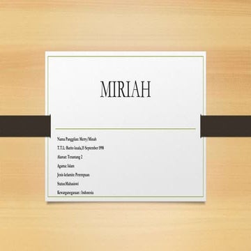 Biodata Diri Siswa ELTIBIZ-MIRIAH | PPT