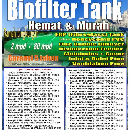 1 Daftar harga bio seven tangki ipal biofilter | PDF