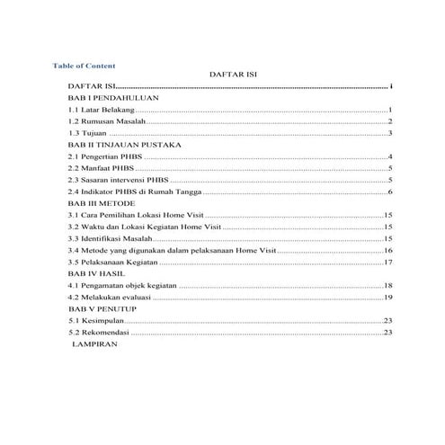 Daftar isi | DOCX