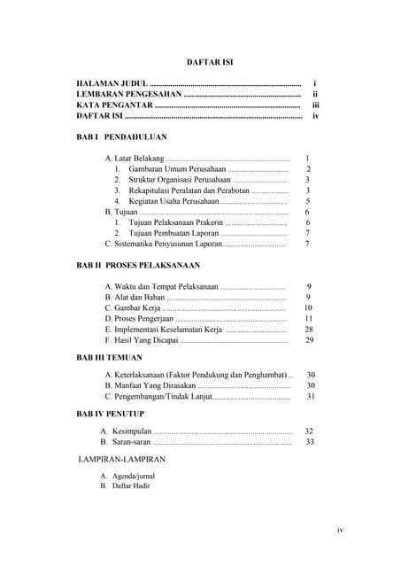 Daftar isi | DOCX