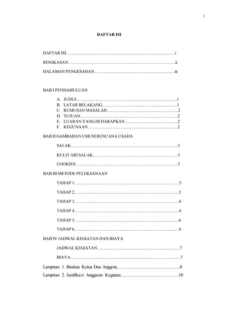 Contoh Daftar Isi | PDF