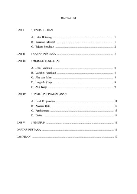 Daftar Isi & Daftar Pustaka Beserta Prosedur Pembuatannya | PDF