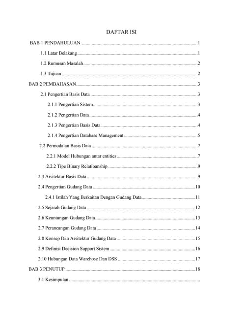 Daftar isi proposal calon skripsi | DOCX