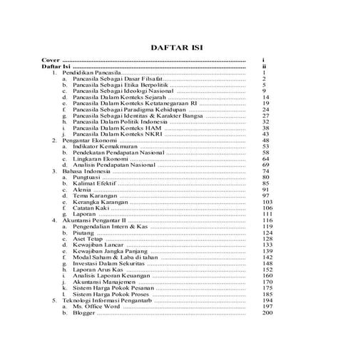 Daftar Isi & Daftar Pustaka Beserta Prosedur Pembuatannya | DOCX