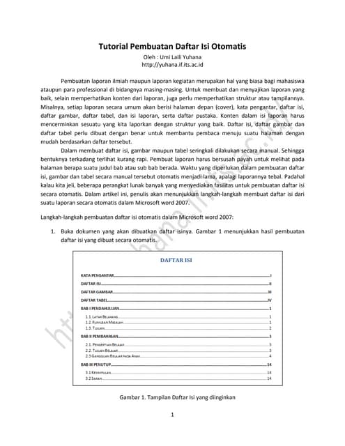 Daftar isi otomatis | PDF