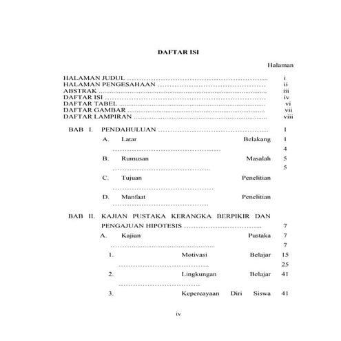 Daftar isi proposal | PDF