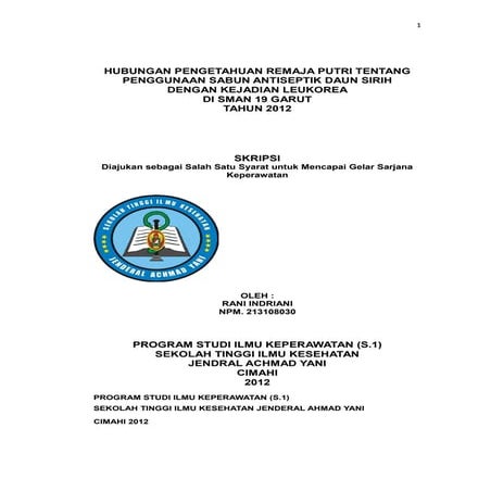 Daftar isi skripsi | RTF