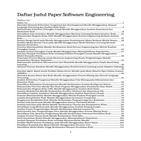 Daftar Judul Paper Software Engineering 2026 | DOCX