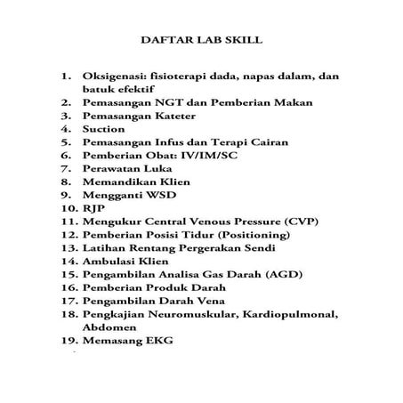Daftar lab skill | DOCX