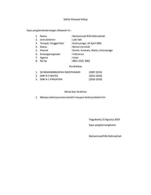 Surat pernyataan | DOCX