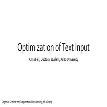 Optimization of Text Input | PPT