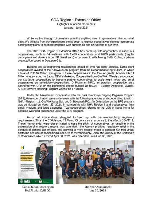 2021 Accomplishment Report Pptx