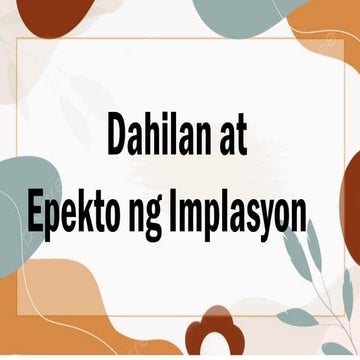Dahilan at Epekto ng implasyon powerpoint | PPTX