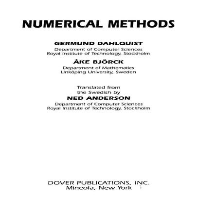 Dahlquist g., bjorck a. numerical methods | PDF