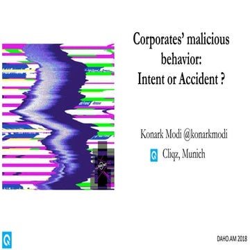 Corporates' malicious behaviour: Intent or accident? | PPT
