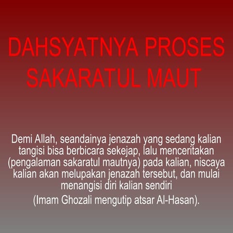 DAHSYATNYA PROSES SAKARATUL MAUT ...