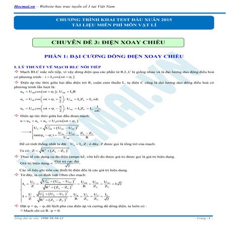Dai cuong ve_dong_dien_xoay_chieu | PDF