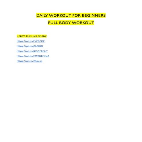 Daily exercise workout | PDF