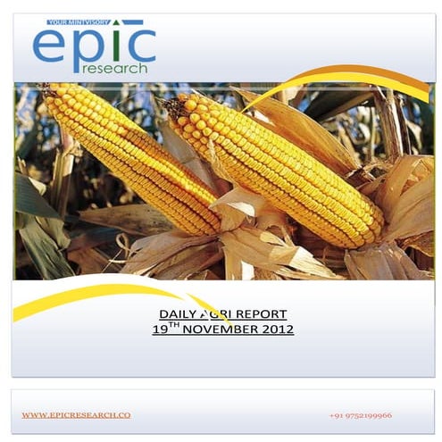 DAILY AGRI REPORT BY EPIC RESEARCH-19 NOVEMBER 2012 | PDF