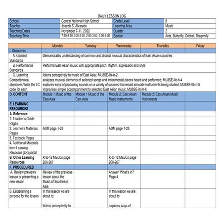 DAILY-LESSON-LOG-Q2-W2.docx- mapeh grade | DOCX