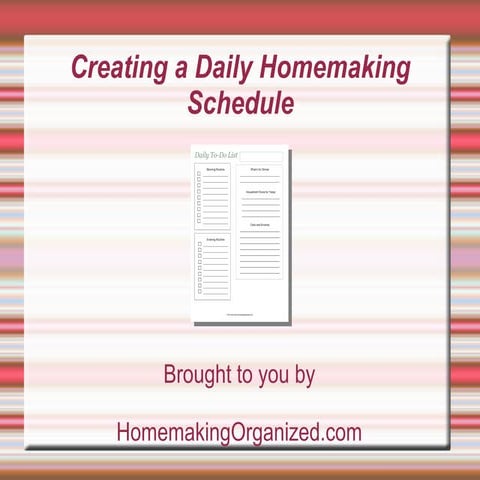 Your Daily Homemaking Schedule | ODP